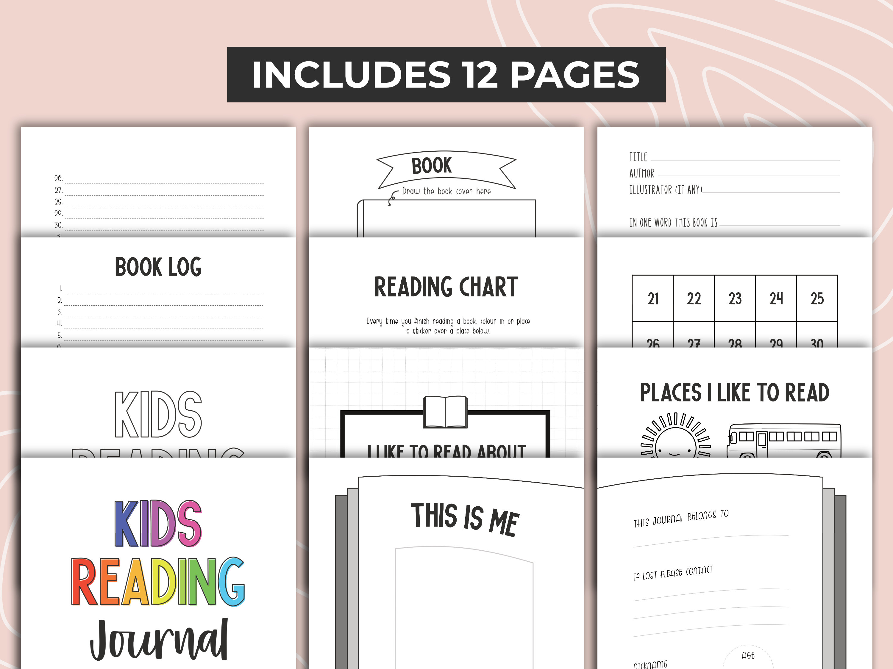 Reading Journal Printable, Kids Book Journal, Summer Reading Log for ...