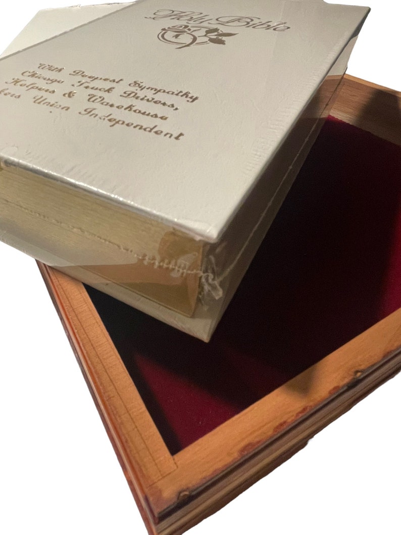 Vintage Holy Bible Storage Box With Sealed Bible Red Felt - Etsy