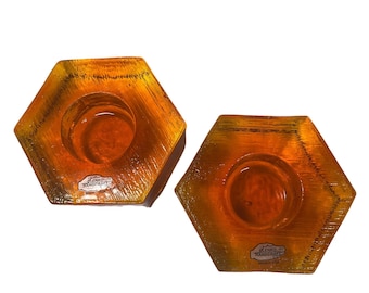 RARE Vintage Amber Blenko Vase Blenko Handblown Glass Circa - Etsy