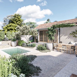 Backyard 3D Rendering, 3d Rendering, Custom, Landscape Design, Online ...