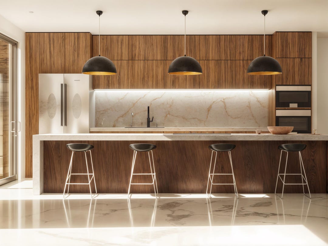 Modern Kitchen Design, 3D Architectural Rendering, Realistic ...