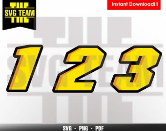 Racing Nascar Motorcycle car Numbers 0 9 SVG PNG PDF | Etsy
