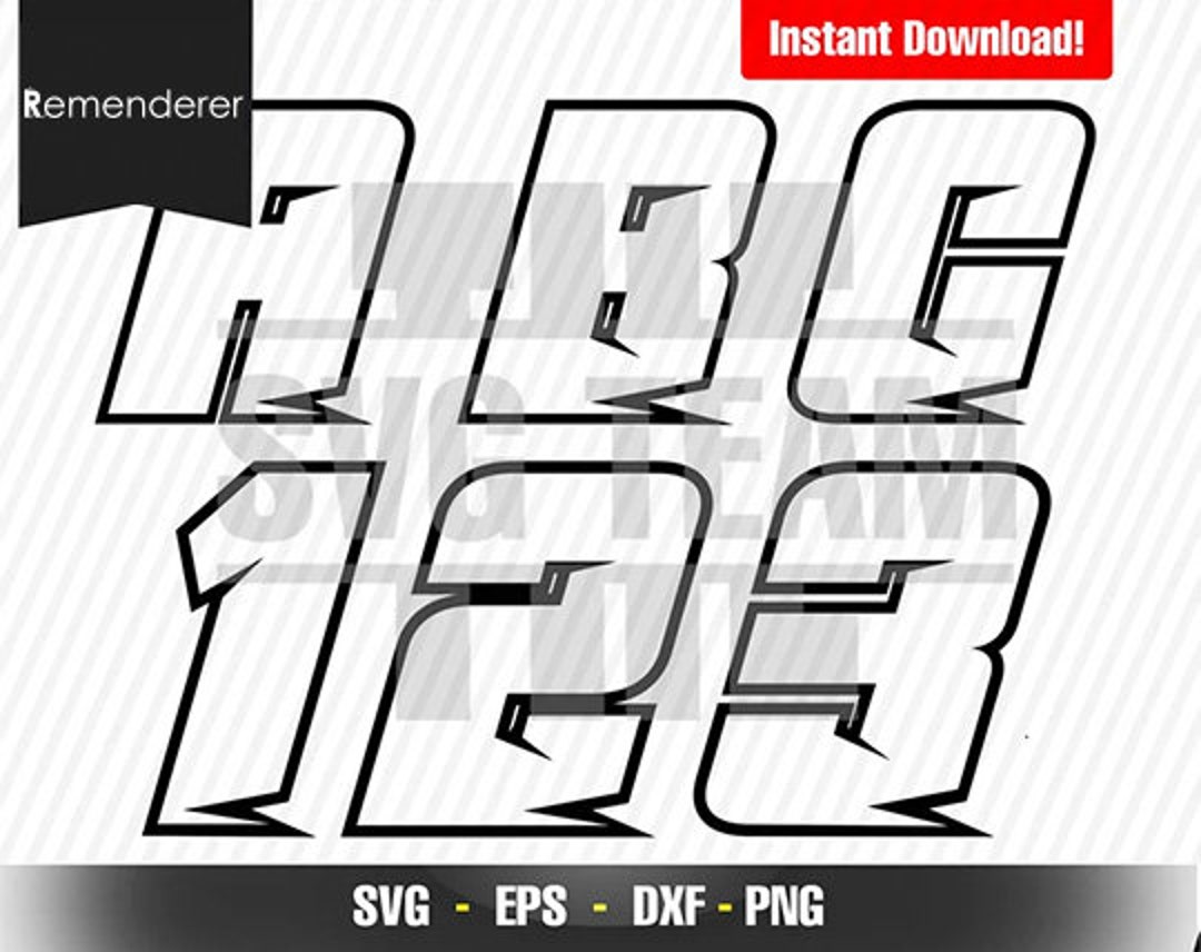 Racing Numbers Vector