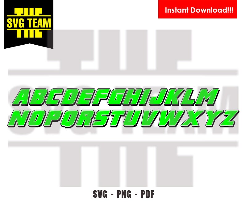 Racing Alphabet Motorcycle Car Font Monster Truck A Z - Etsy