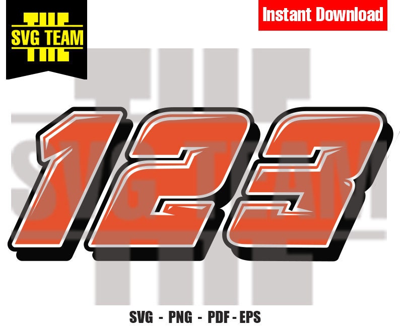 Orange Racing Nascar Motorcycle Car Numbers 0 9 SVG PNG - Etsy Italia