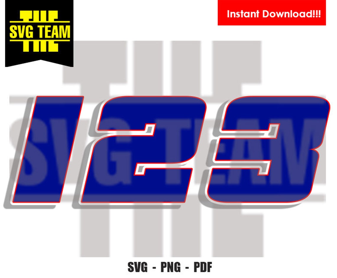 Racing - Motorcycle - Blue Racing Car Numbers 0 - 9 SVG - PNG - PDF ...