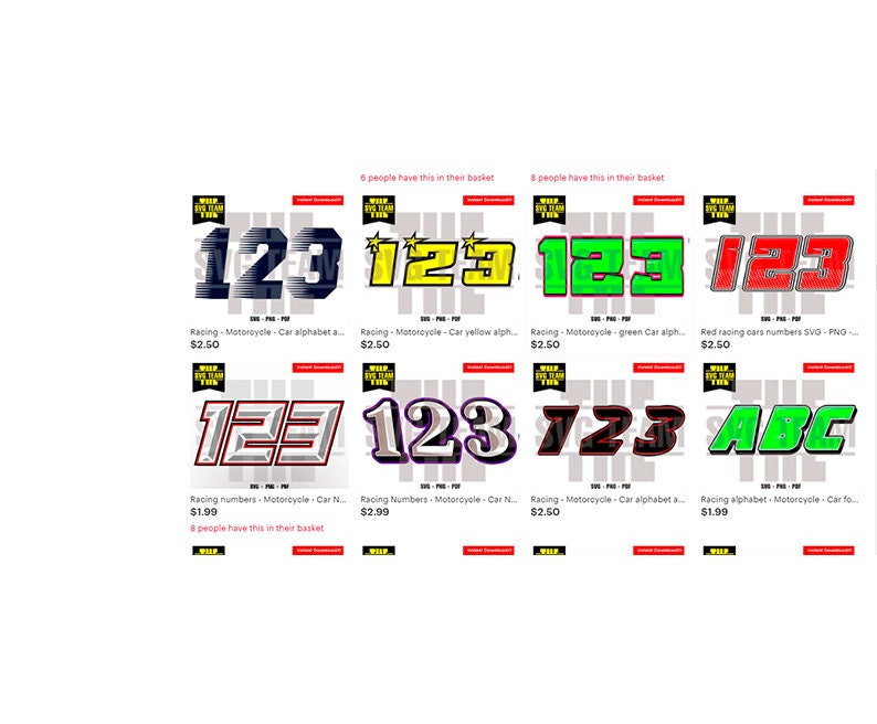 Racing Alphabet - Motorcycle - Car Lettering - Monster Truck A - Z SVG ...