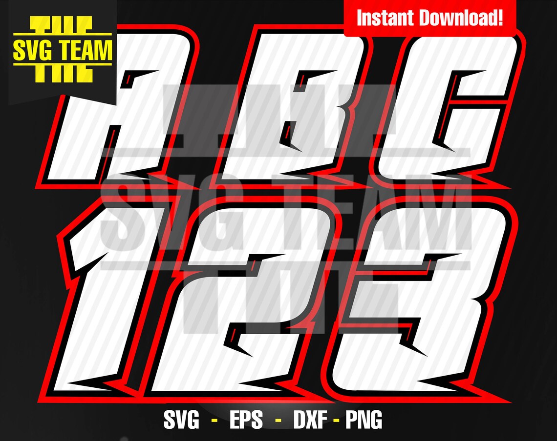 Red Racing Numbers and Alphabet Motorcycle Car Numbers - Etsy