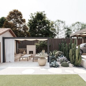 Backyard 3D Rendering, 3d Rendering, Custom, Landscape Design, Online ...