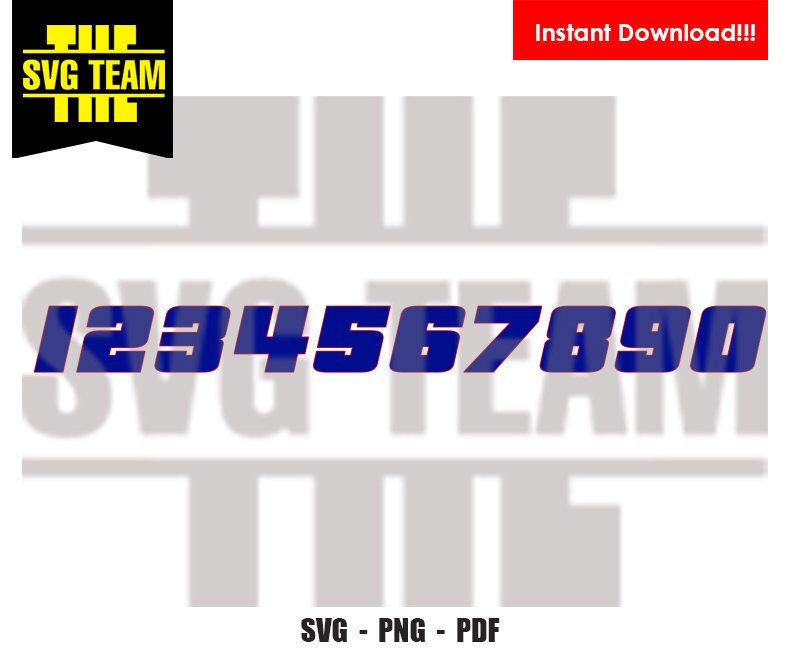 Racing - Motorcycle - Blue Racing Car Numbers 0 - 9 SVG - PNG - PDF ...