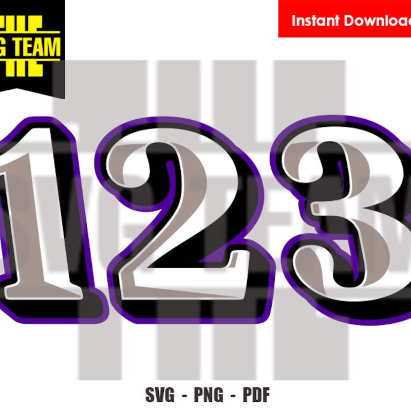 Layered Numbers Svg - Etsy