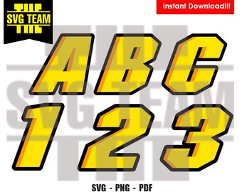 Racing Motorcycle Car Alphabet and Numbers 0 9 SVG PNG | Etsy
