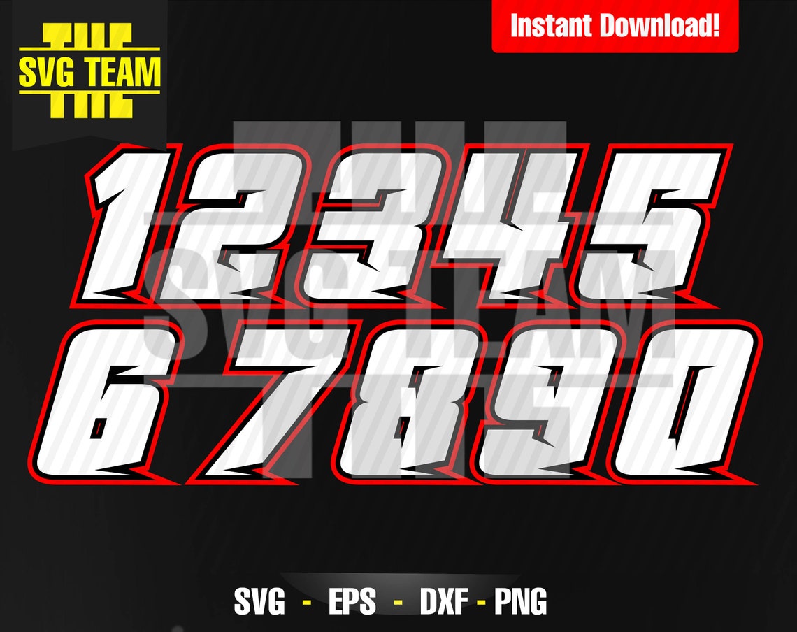 Red Racing Numbers and Alphabet Motorcycle Car Numbers - Etsy