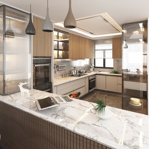 Custom Kitchen Design, Kitchen 3D Rendering, 3D Architectural Rendering ...