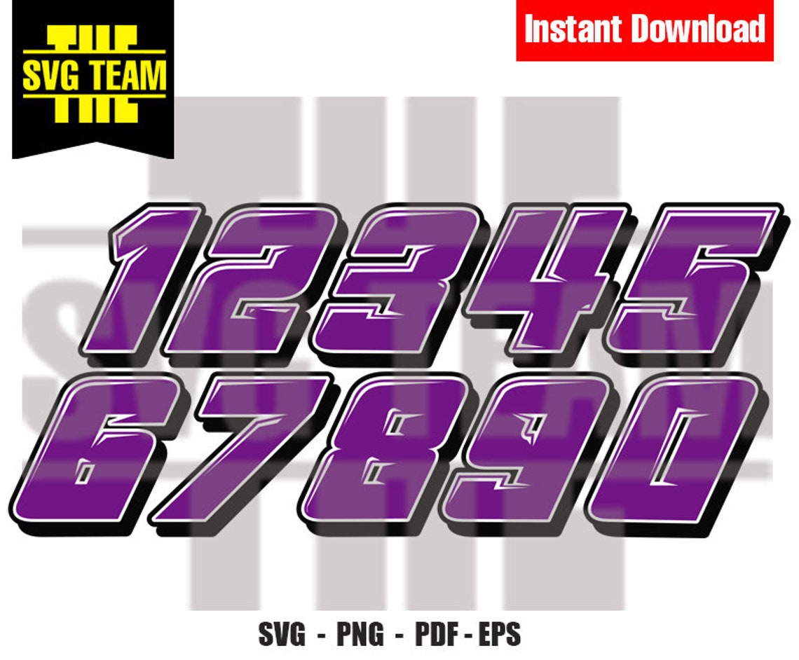 Purple Racing Motorcycle Car Alphabet and Numbers 0 9 - Etsy