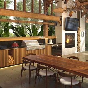Custom Outdoor BBQ Kitchen, Outdoor BBQ Kitchen, Wooden Outdoor Garden ...