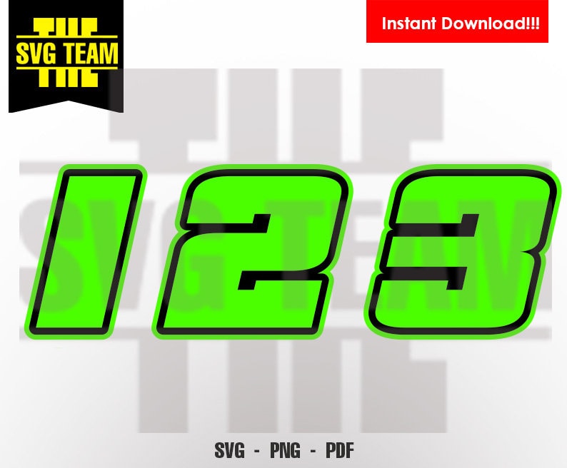 Green Racing Numbers 0 9 SVG PNG PDF File T-shirt Svg - Etsy