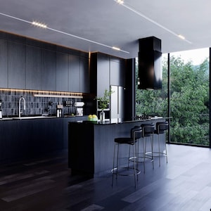 Modern Kitchen Design, 3D Architectural Rendering, Realistic ...
