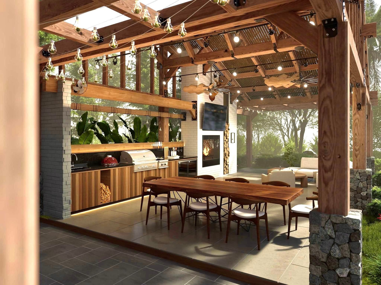 Custom Outdoor BBQ Kitchen, Outdoor BBQ Kitchen, Wooden Outdoor Garden ...