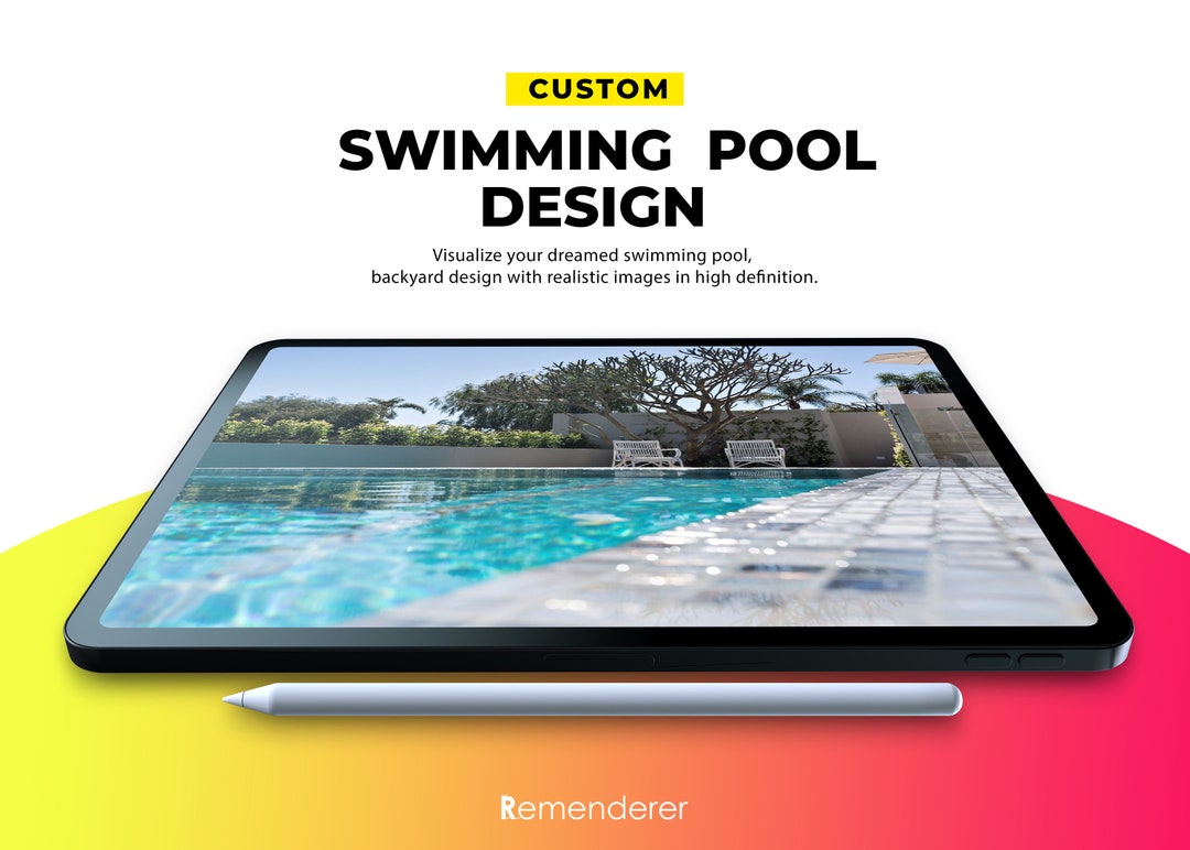 Custom Swimming Pool Rendering Design Visualization, Custom Design ...