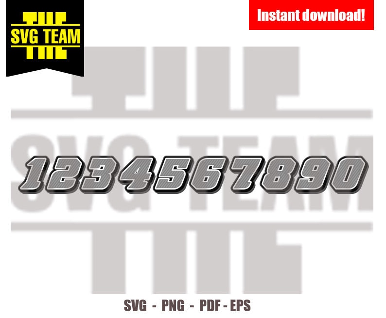 Racing Numbers - Motorcycle - Car Numbers - Monster Truck 0 - 9 SVG ...