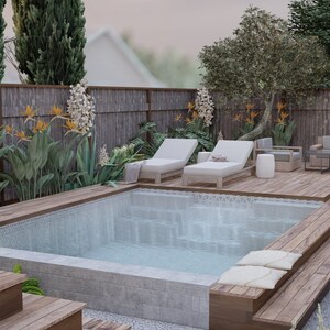 Backyard 3D Rendering, 3d Rendering, Custom, Landscape Design, Online ...