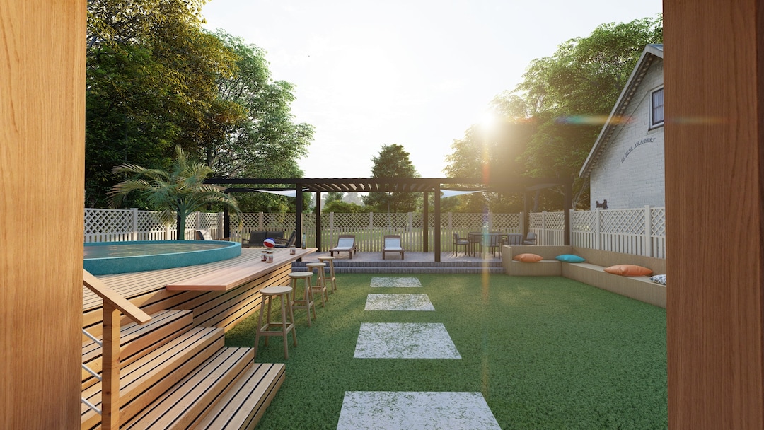 Backyard Design, 3d Realistic Rendering, Online Backyard Design ...