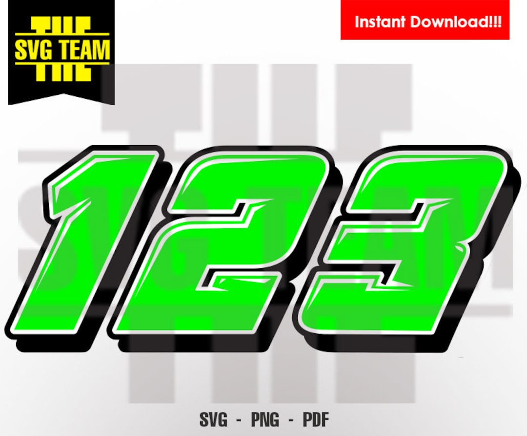 Racing Nascar - Motorcycle -car Numbers 0 - 9 SVG - PNG - PDF File, T ...