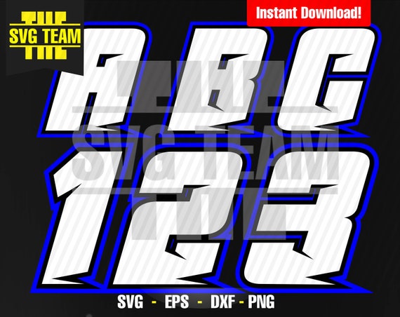 Blue Racing Numbers and Alphabet Motorcycle Car Numbers - Etsy