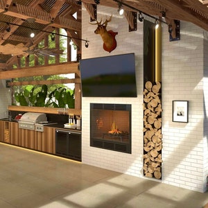 Custom Outdoor BBQ Kitchen, Outdoor BBQ Kitchen, Wooden Outdoor Garden ...