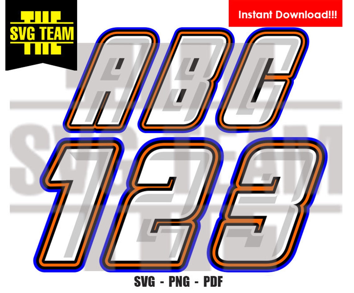 Racing - Motorcycle - Car Alphabet and Numbers 0 - 9 SVG - PNG - PDF ...