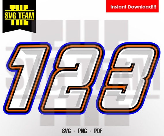 Racing Nascar Motorcycle Car Numbers 0 9 SVG PNG PDF | Etsy