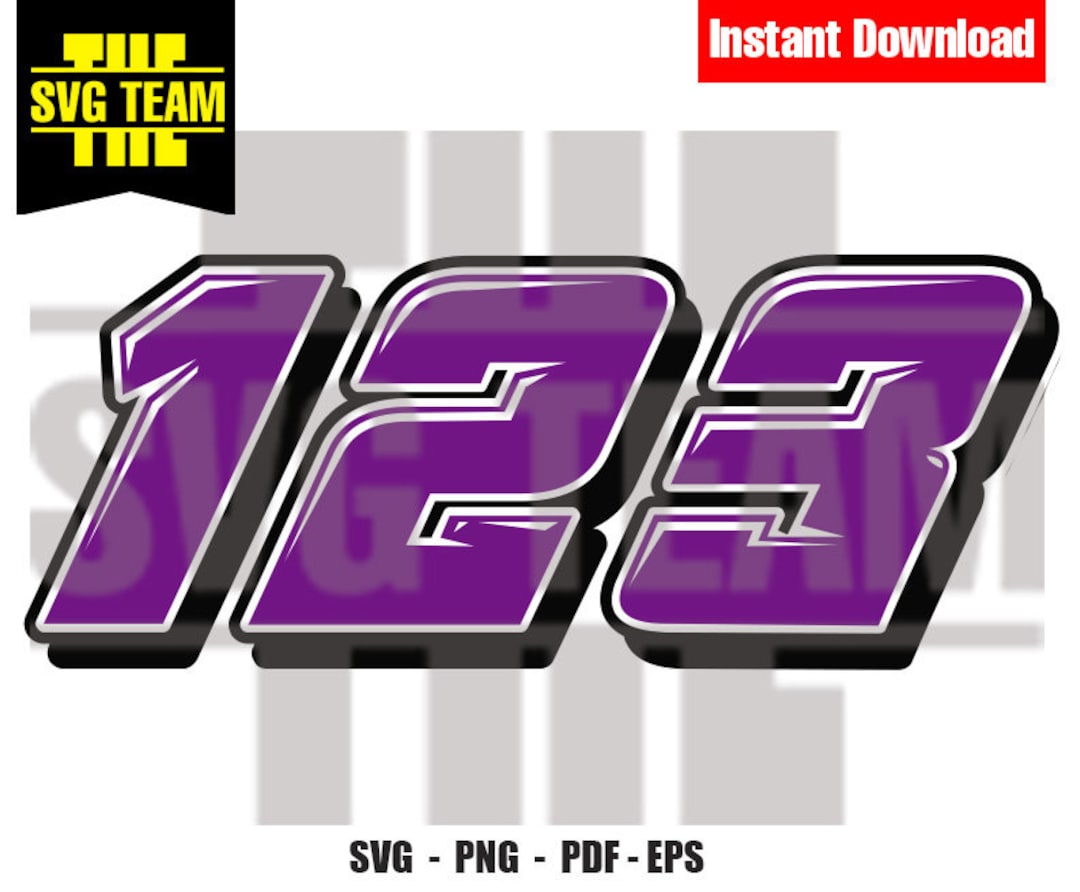 Purple Racing - Motorcycle - Car Alphabet and Numbers 0 - 9 SVG - PNG ...