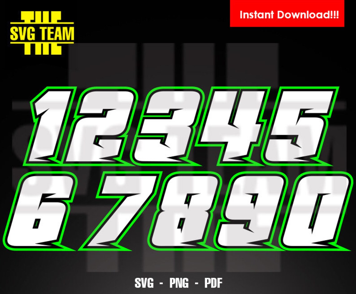 Racing Numbers - Motorcycle - Car Numbers - Monster Truck 0 - 9 SVG ...