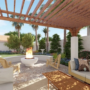 Custom Backyard Design, Garden, Backyard, Terrace, 3d Realistic ...