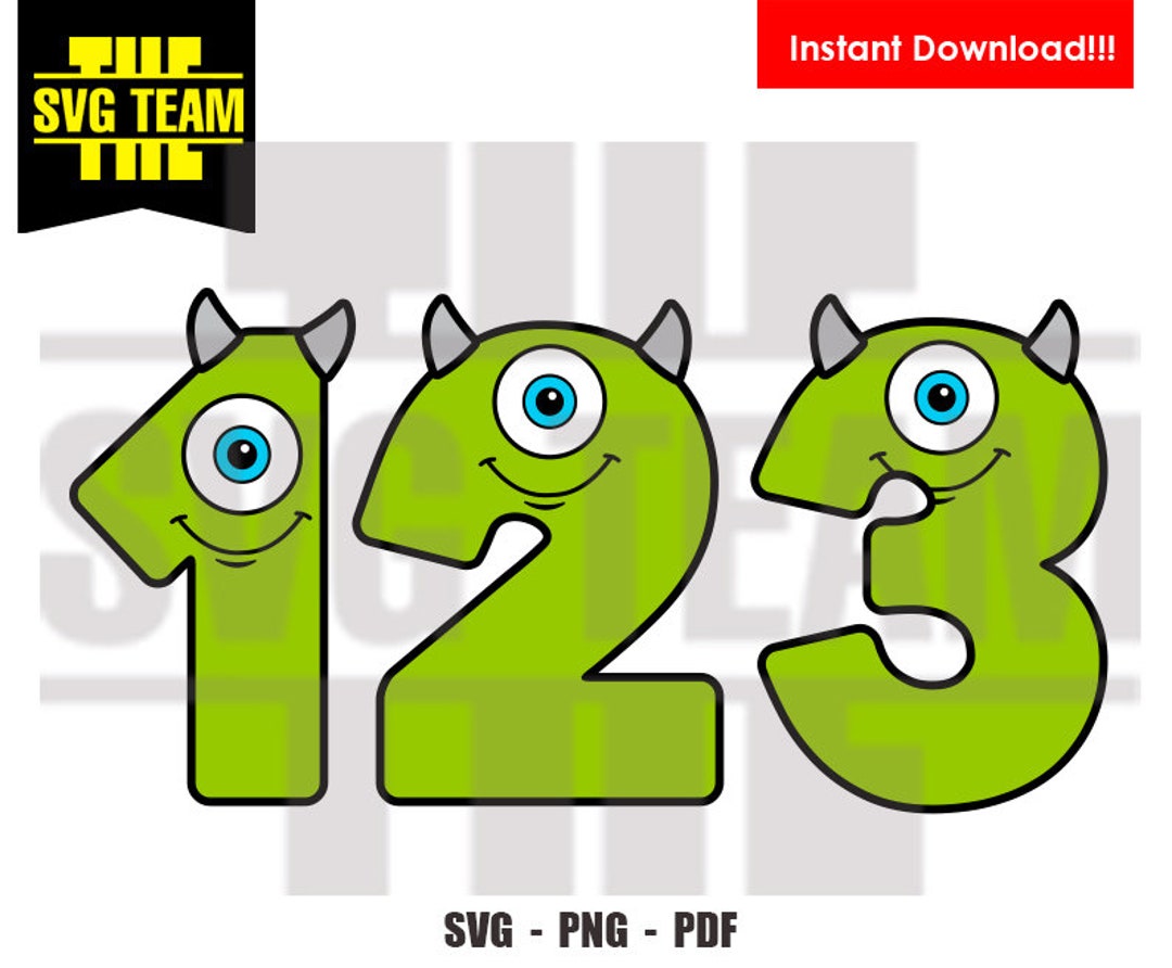 Monster 0 - 9 Numberssvg - PNG - Pdf File, T-shirt Svg, Svg -vector Art ...