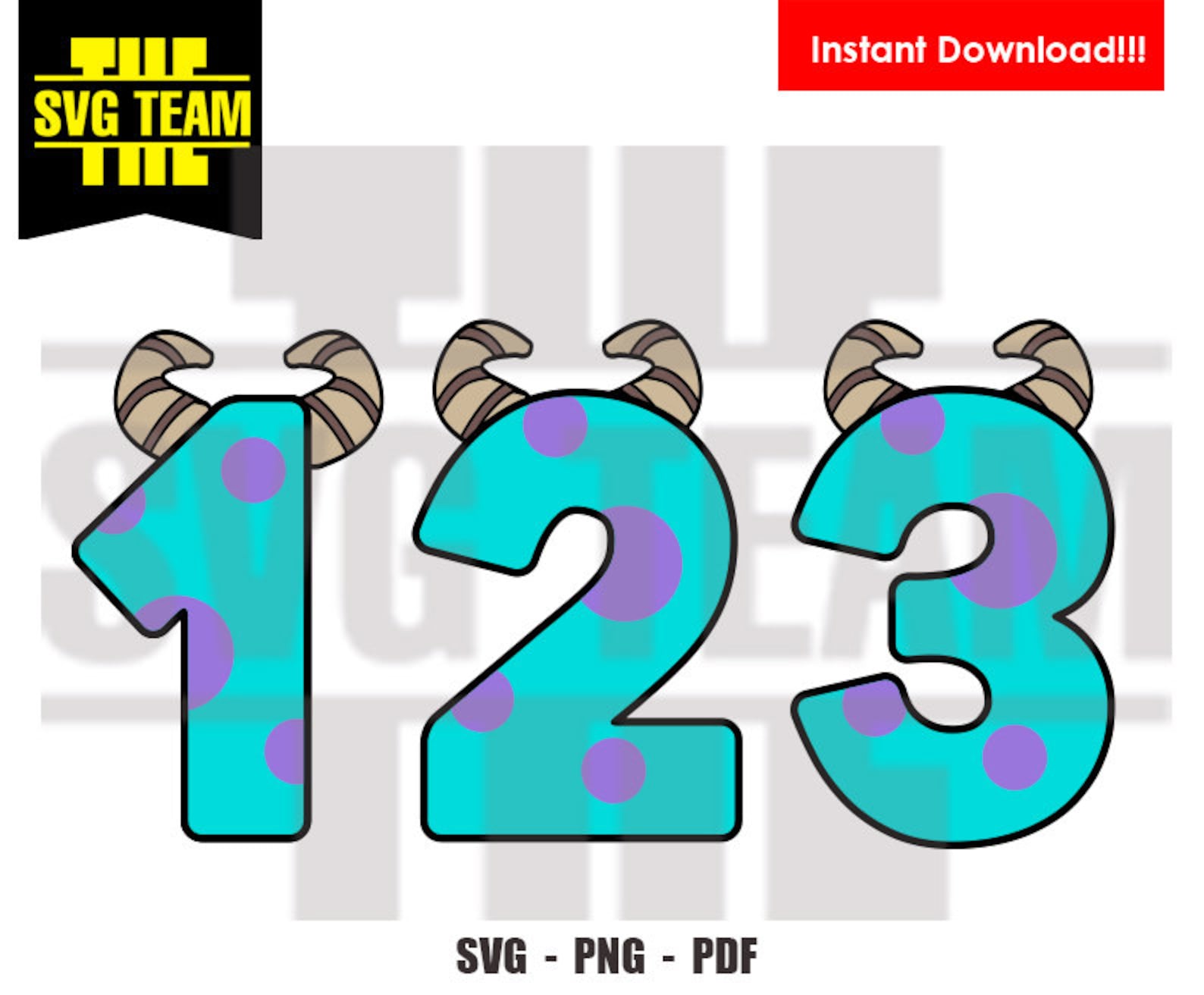 Monster Numbers 0 - 9 SVG - PNG - Pdf File, T-shirt Svg, Svg -vector ...