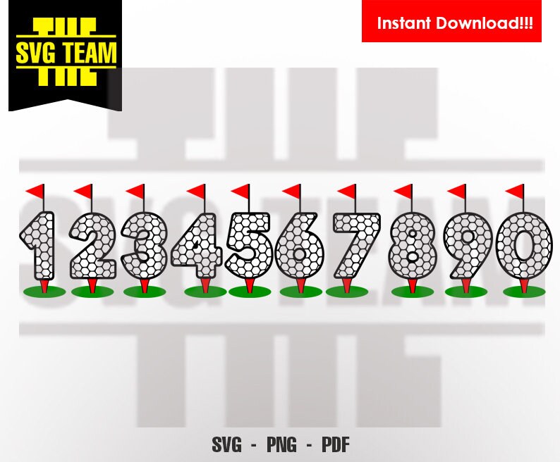Golf Numbers SVG PNG PDF | Etsy