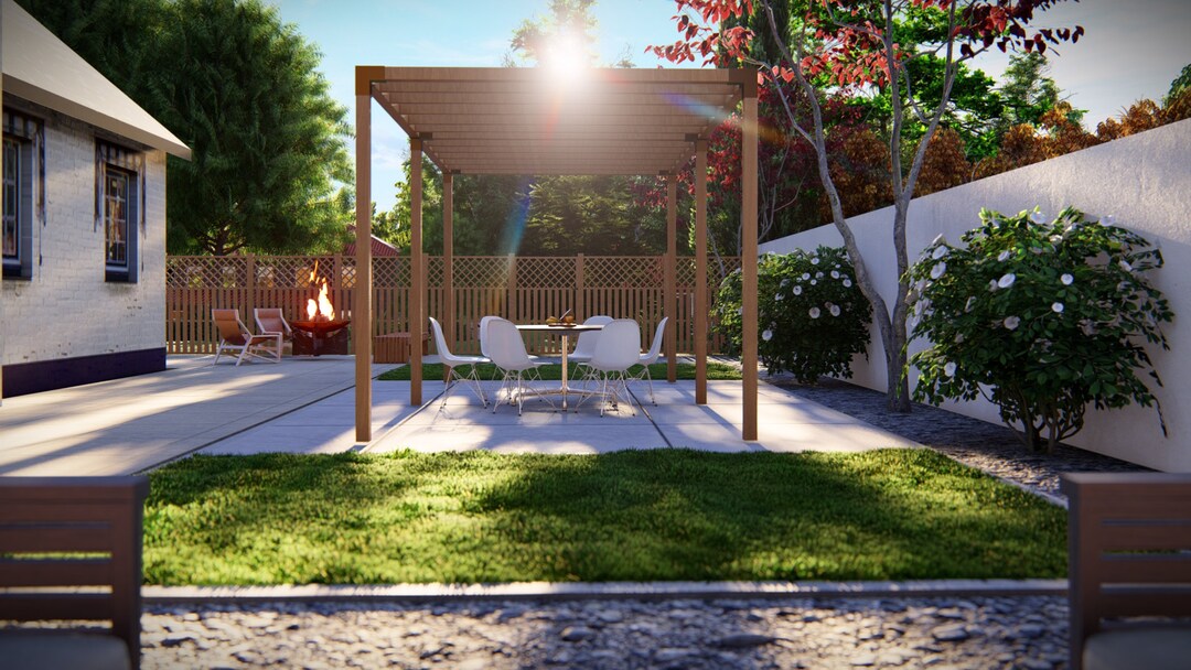 Small Backyard Design, 3d Realistic Rendering, Online Backyard Design ...