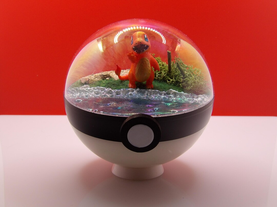 Charmander in His Pokéball - Pokémon Diorama, Interior Decoration, Geek ...