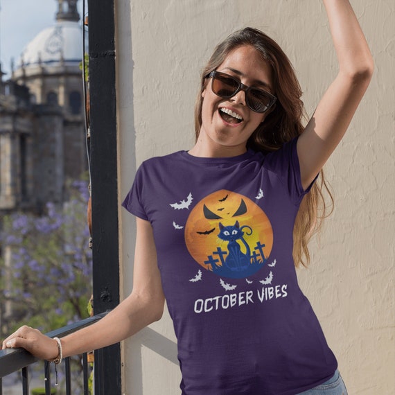 October Vibes Shirt Spooky Season Tee Fall Vibes Shirt | Etsy