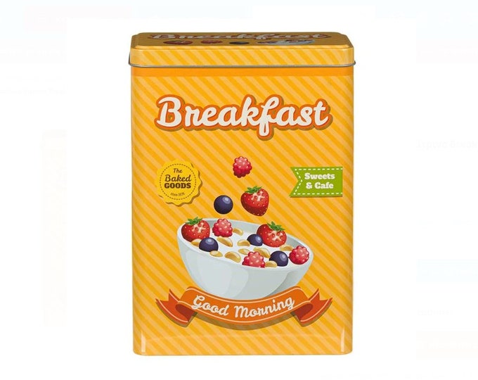 Cereal Tin Box, Vintage Style Cereal Box, Kitchen Canister, Rustic ...