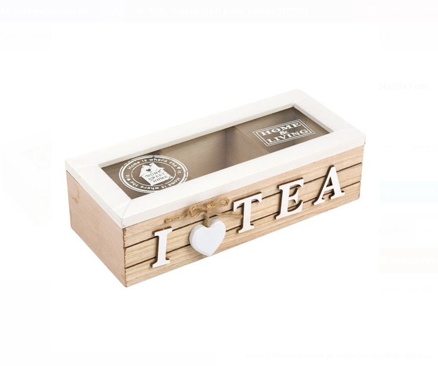 Wooden Tea Box With Glass Lid, Tea Bag Organizer and Storage, Perfect ...