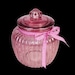 Charming Pink Glass Cookie Jar With Lid - Pink Kitchen Canister - Etsy