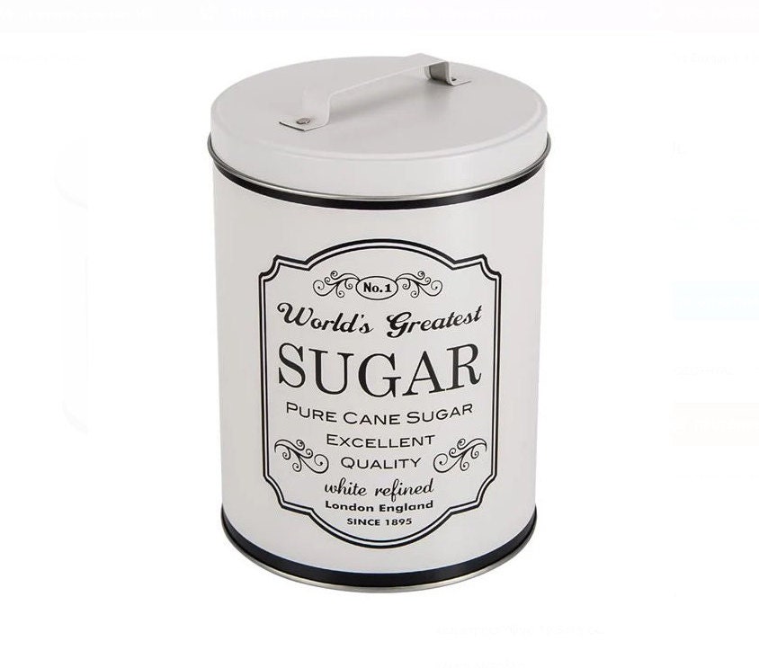 Sugar Canister, Sugar Tin Box Vintage Style, Farmhouse Kitchen Décor - Etsy