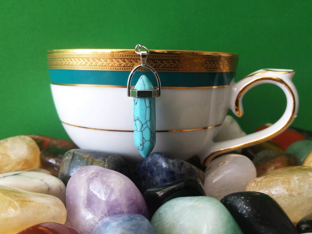 Turquoise Howlite Crystal Tea Infuser, Calming Crystals, Tea Diffuser ...