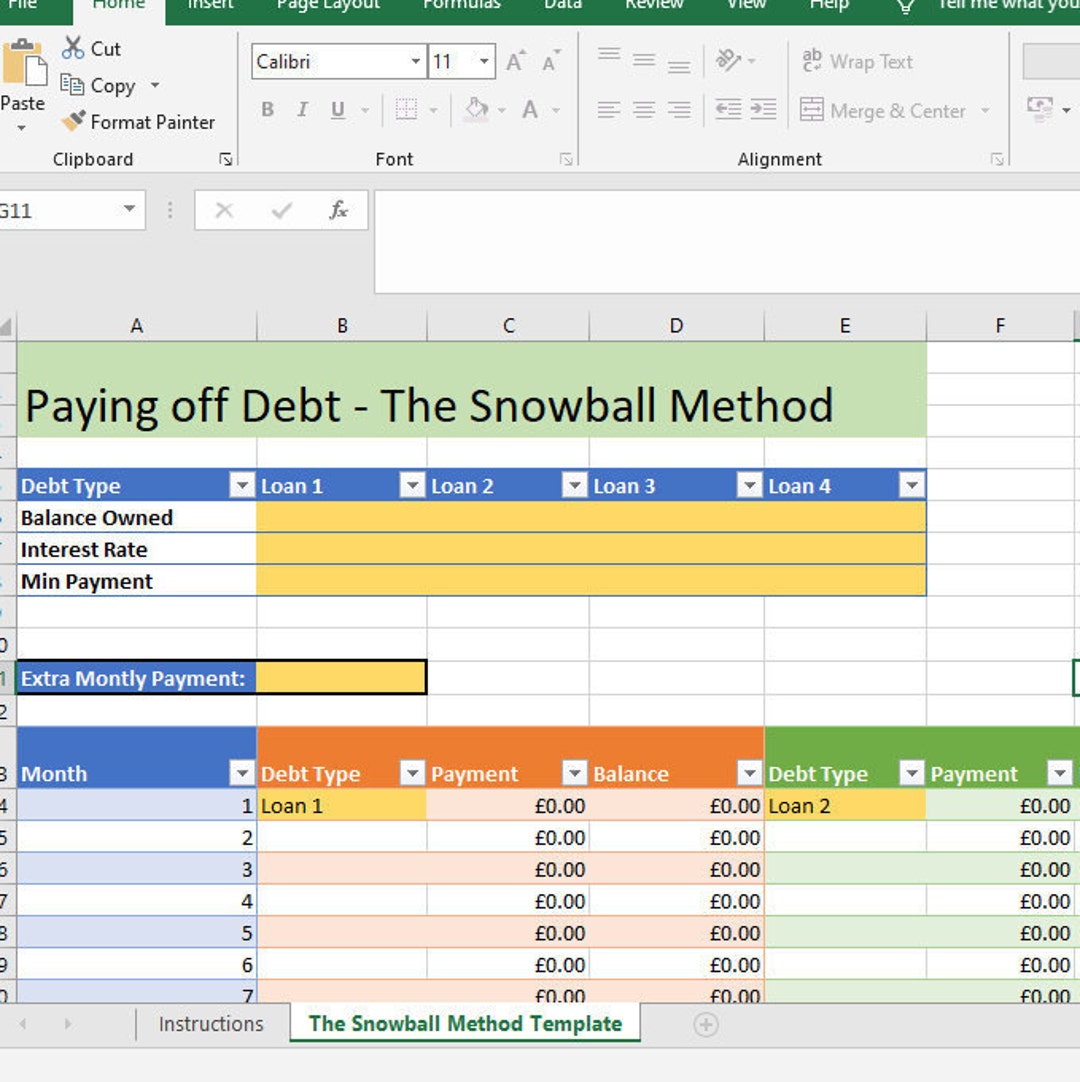 Snowball Method Debt Repayment Template - Etsy