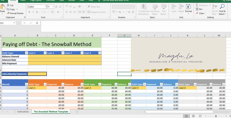Snowball Method Debt Repayment Template - Etsy