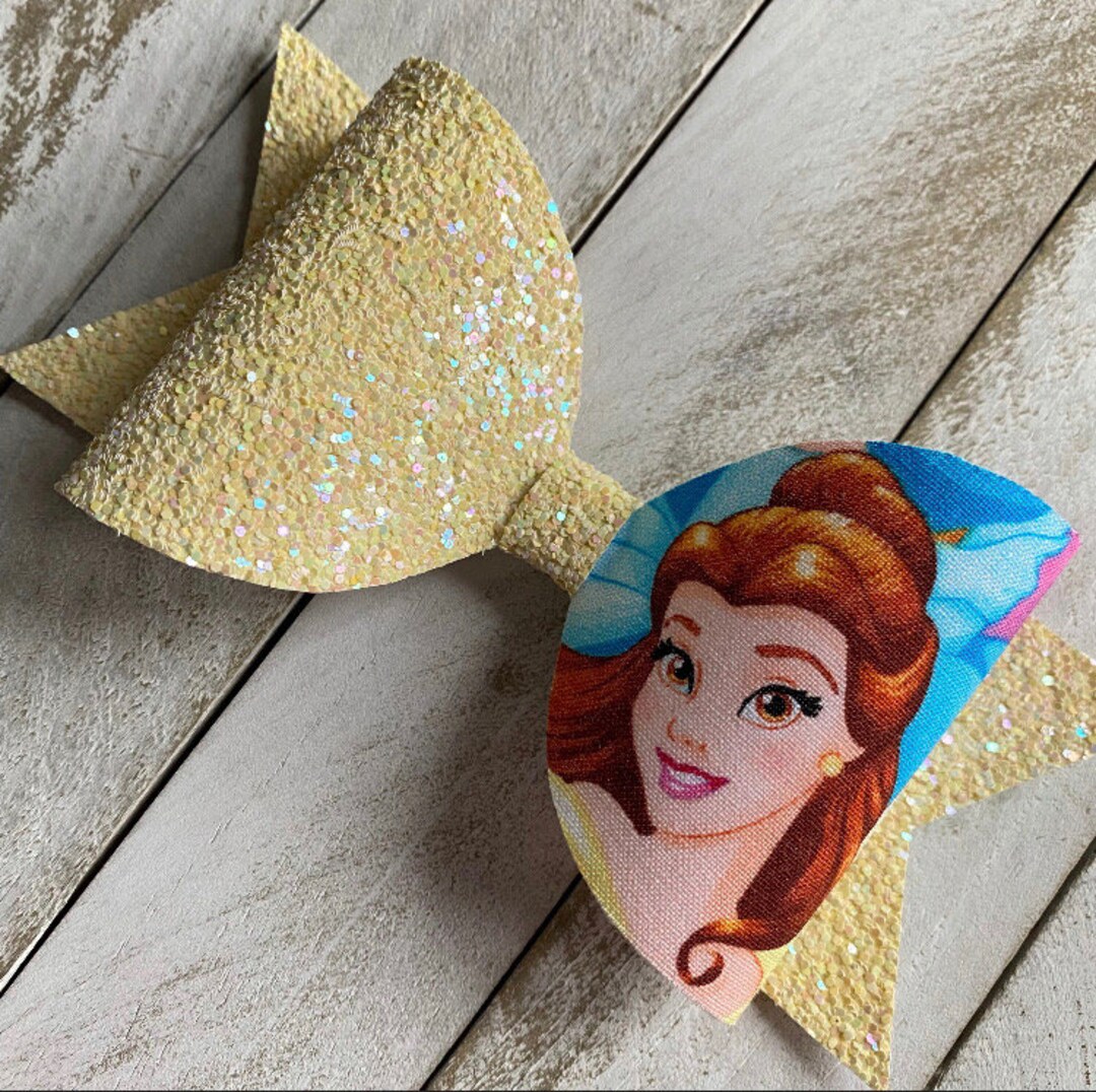 Princess Belle Hair Clip or Headband Belle Hair Bow Princess - Etsy