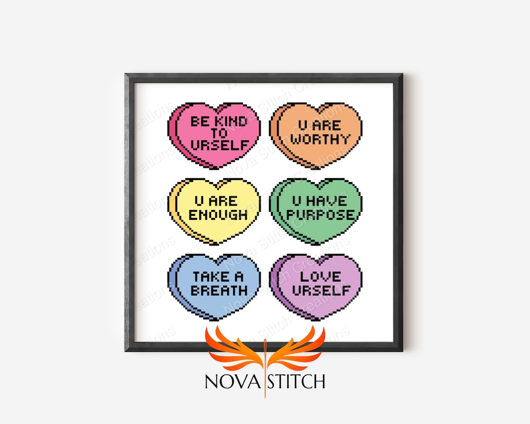 Self Love Hearts - Mental Health - Conversation Hearts - Valentine's ...